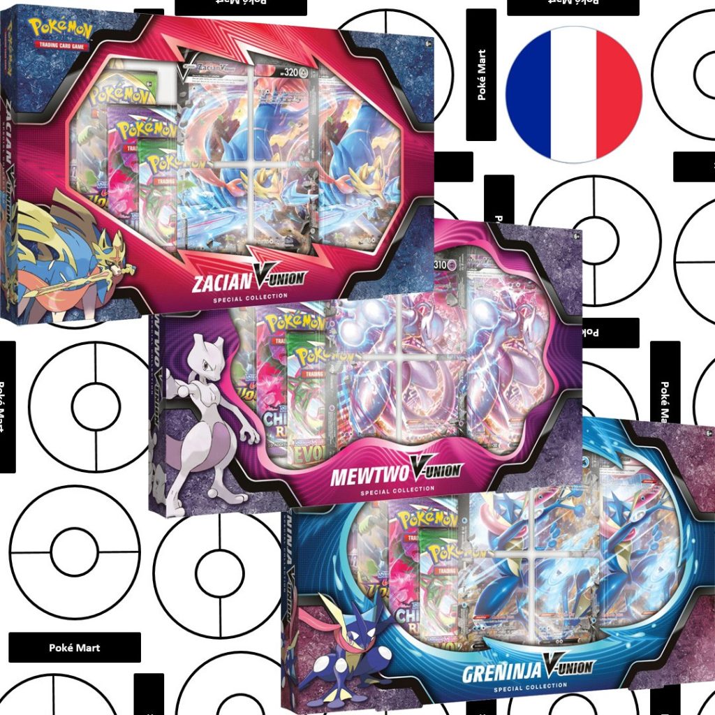 Coffret Pokemon V-union Mewtwo/ Amphinobi/ Zacian (Set de 3)